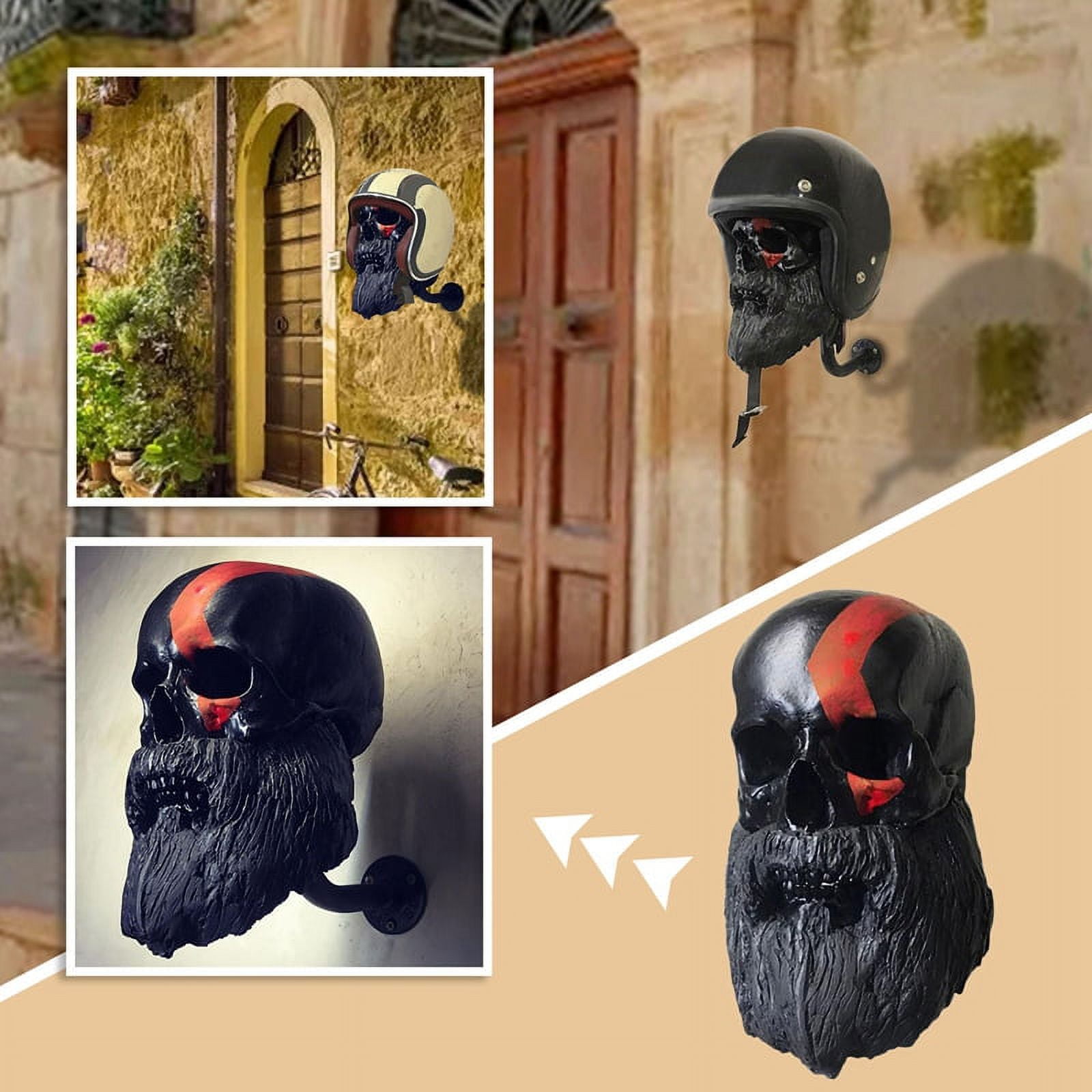 Skull Helmet Holder Motorcycle Beard Helmet Holder Essential for ...