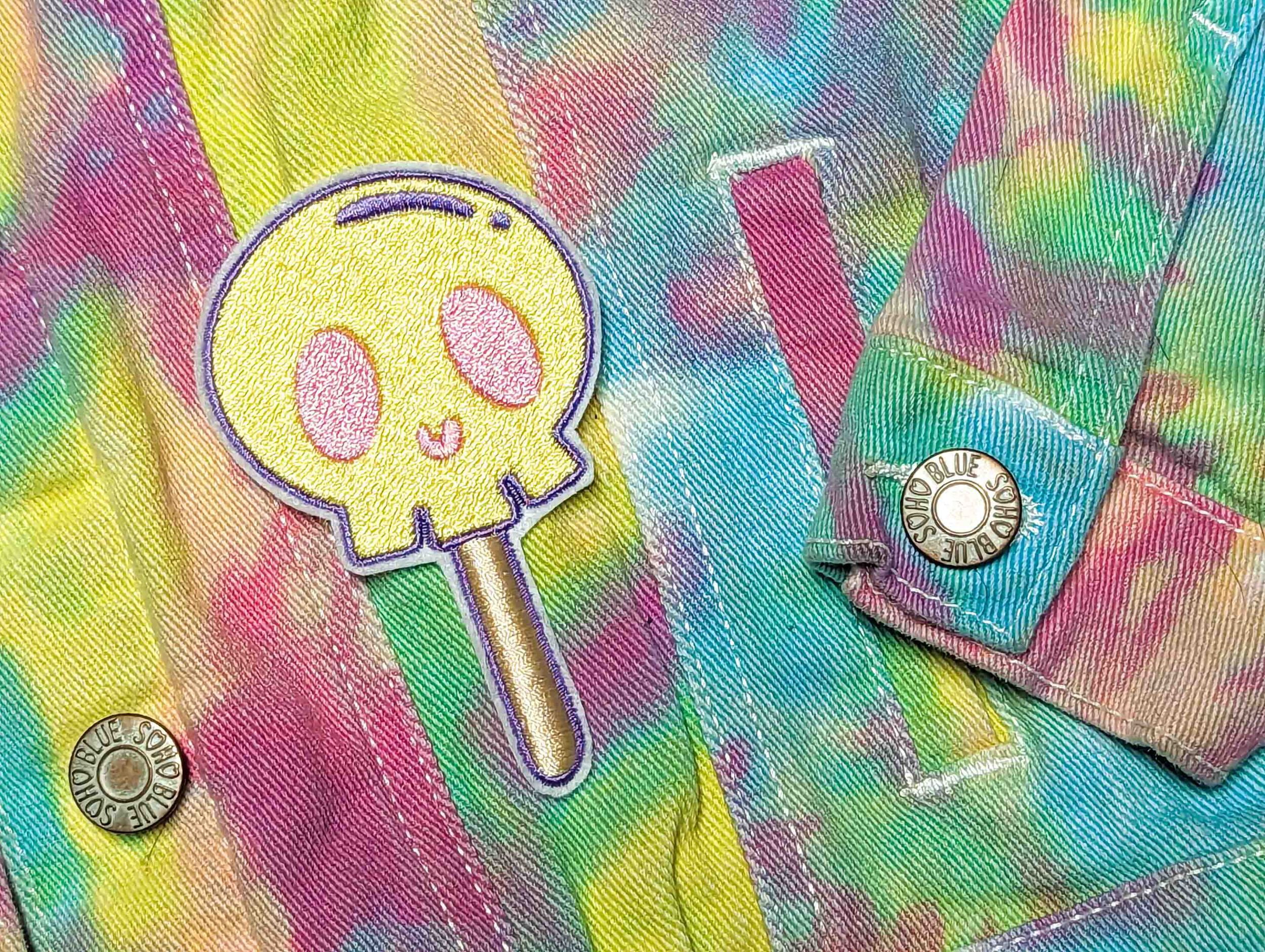 Skull Ice Cream Popsicle Embroidered Iron On Patch - Walmart.com