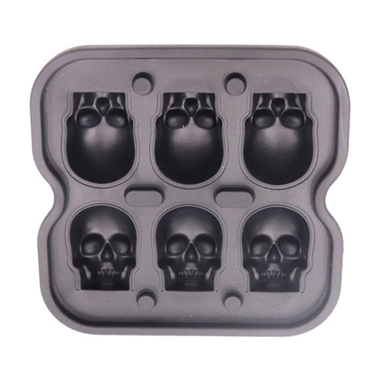 Skull Ice Cube Mold, 6-Cavity Silicone Ice Tray for Whiskey, Cocktails ...