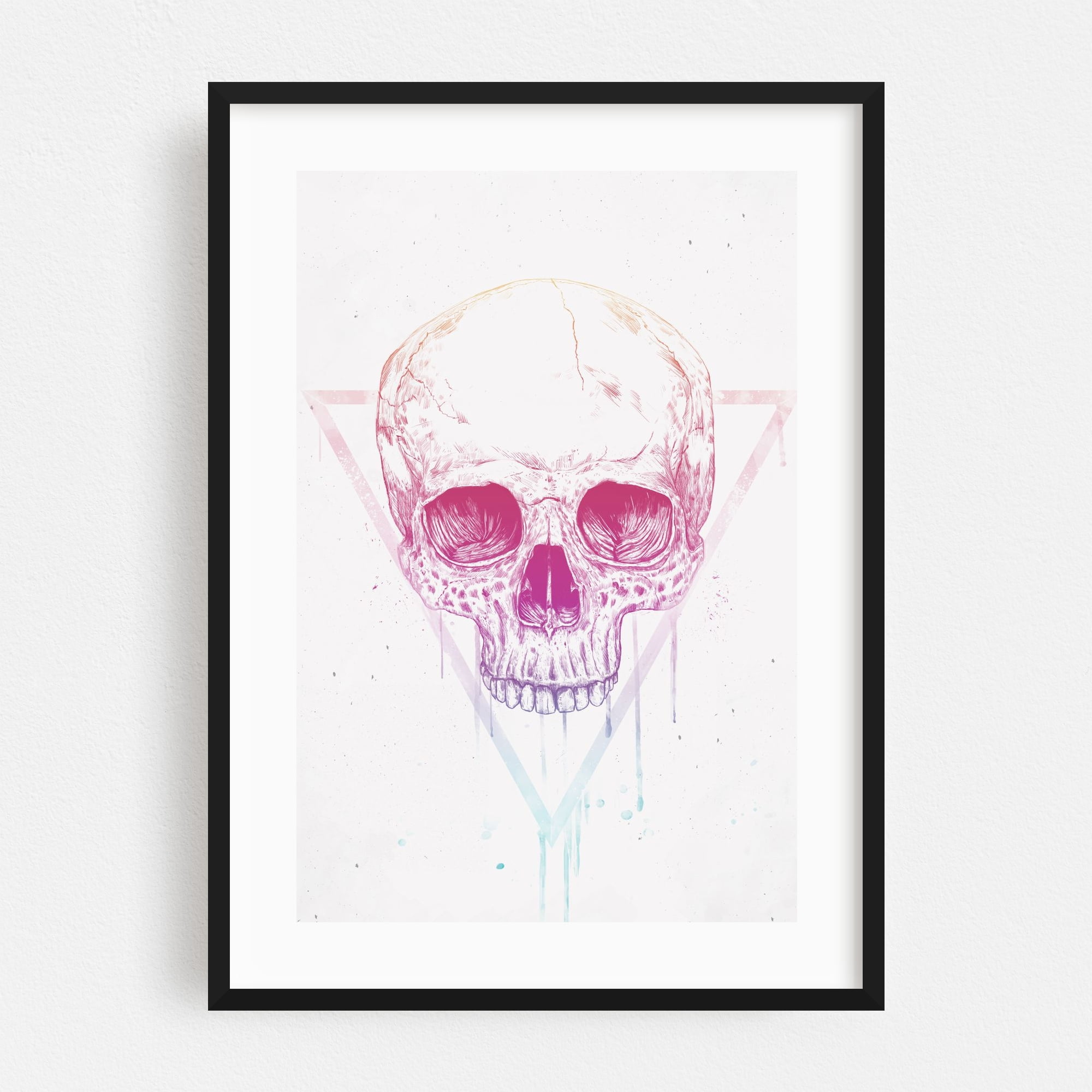 Skull In A Triangle - Illustration Skull Line Art Gothic Anatomy ...