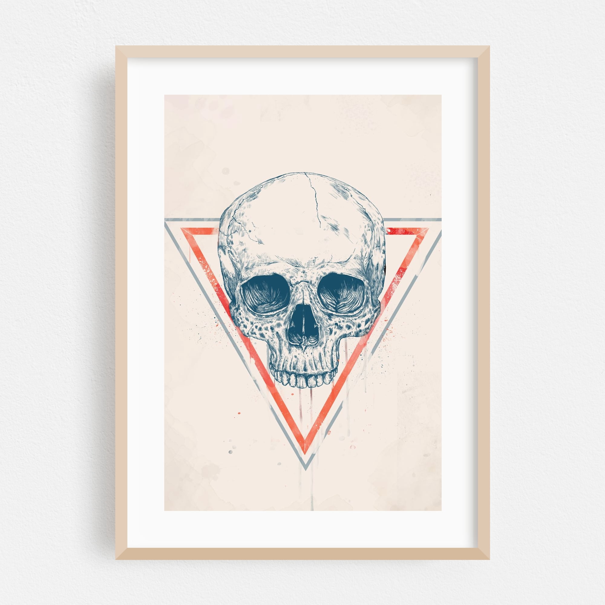 Skull In Triangles - Illustration Skull Geometric Modern Art Anatomy ...