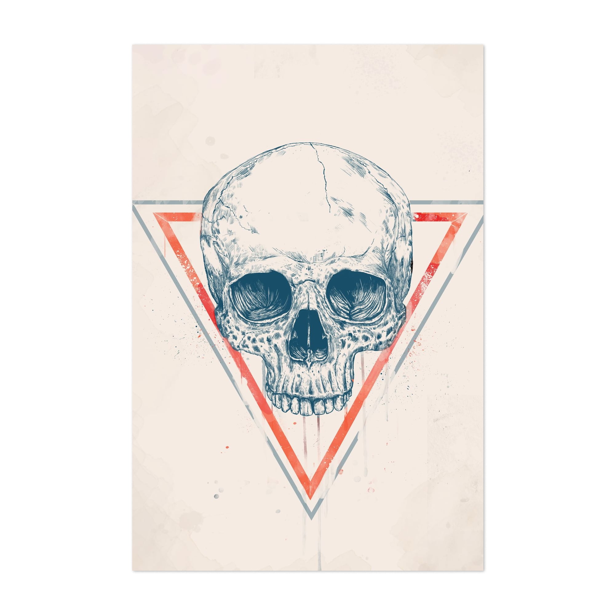 Skull In Triangles - Illustration Skull Geometric Modern Art Anatomy ...