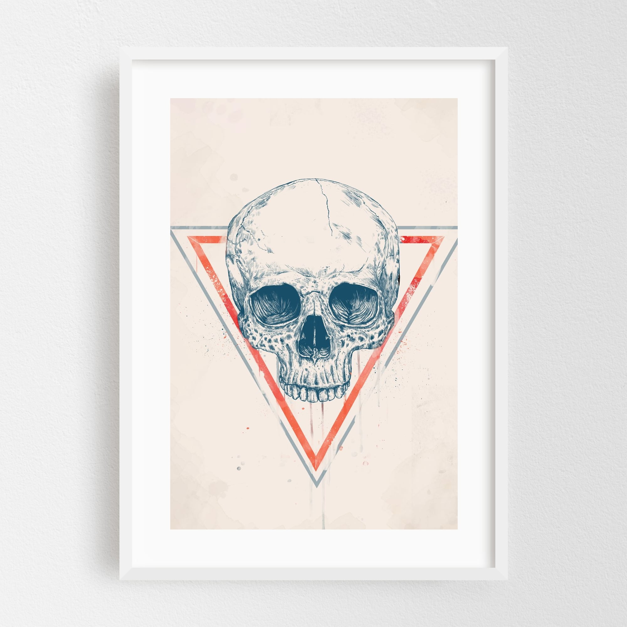 Skull In Triangles - Illustration Skull Geometric Modern Art Anatomy ...