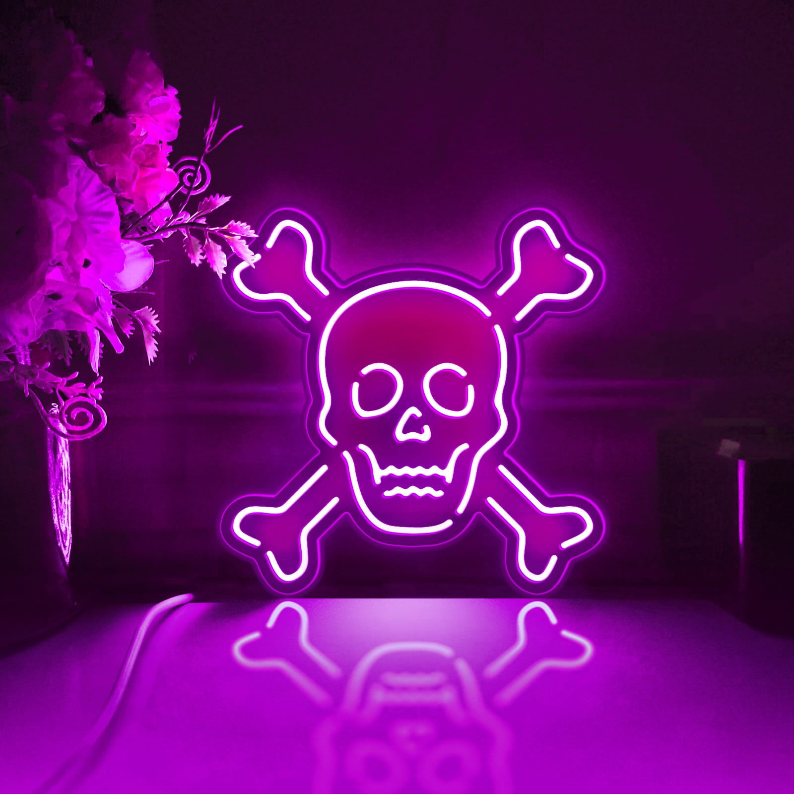 Skull Led Light Box, Dimmable Neon-Like Light Signs USB Power for Wall ...