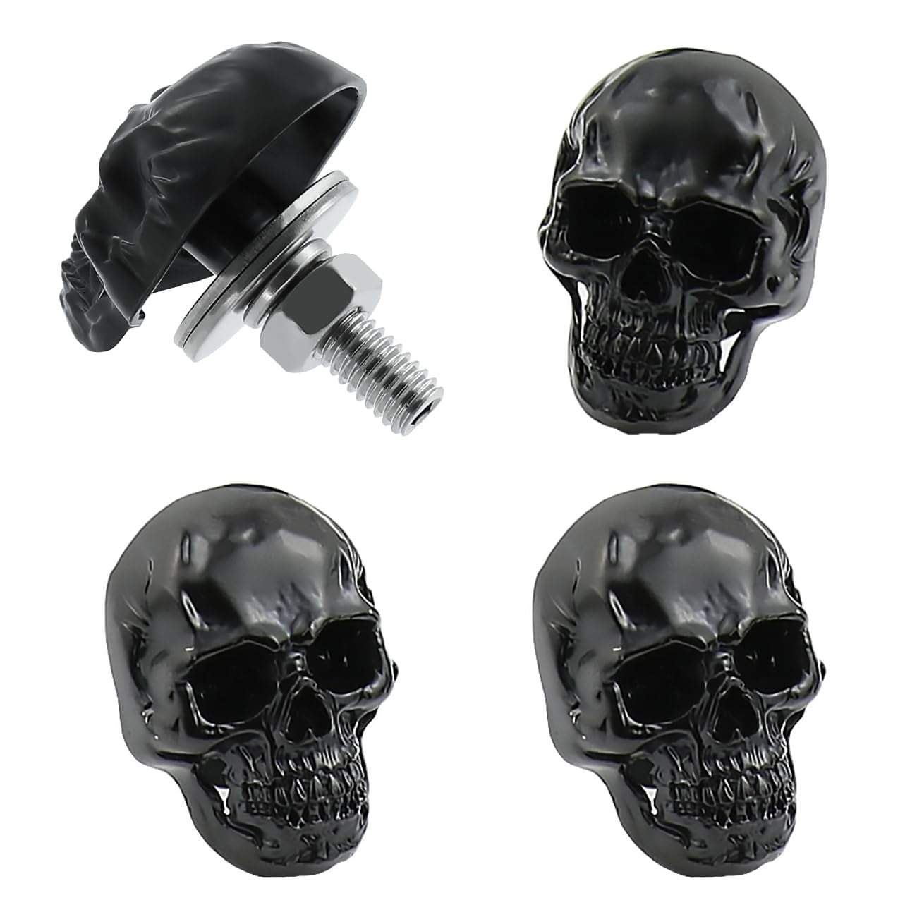 Skull License Plate Screw Fasteners Decorative Cool Funny License Plate ...