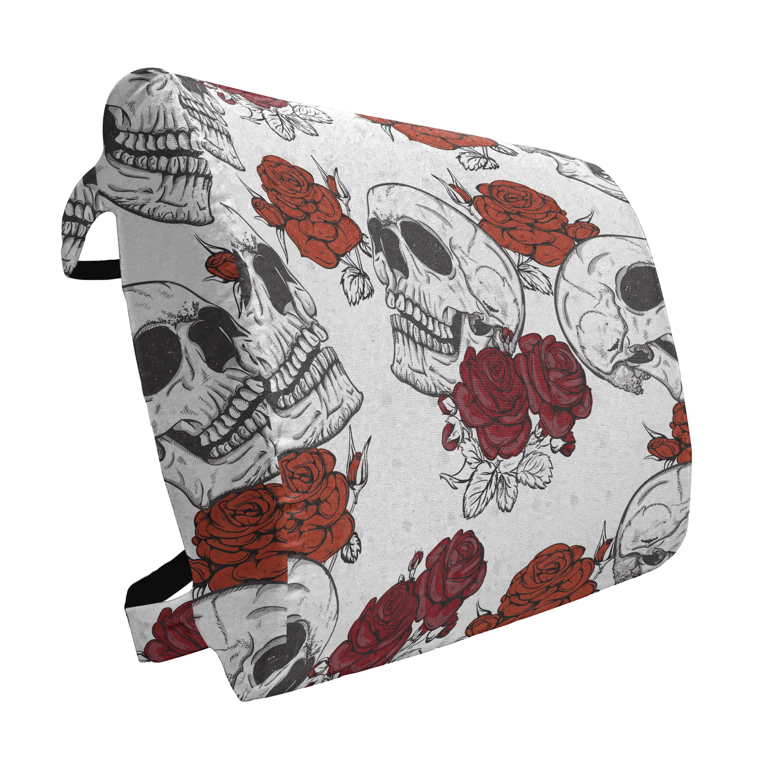 Skull Lumbar Pillow, Retro Gothic Dead Head Skeleton with Roses ...