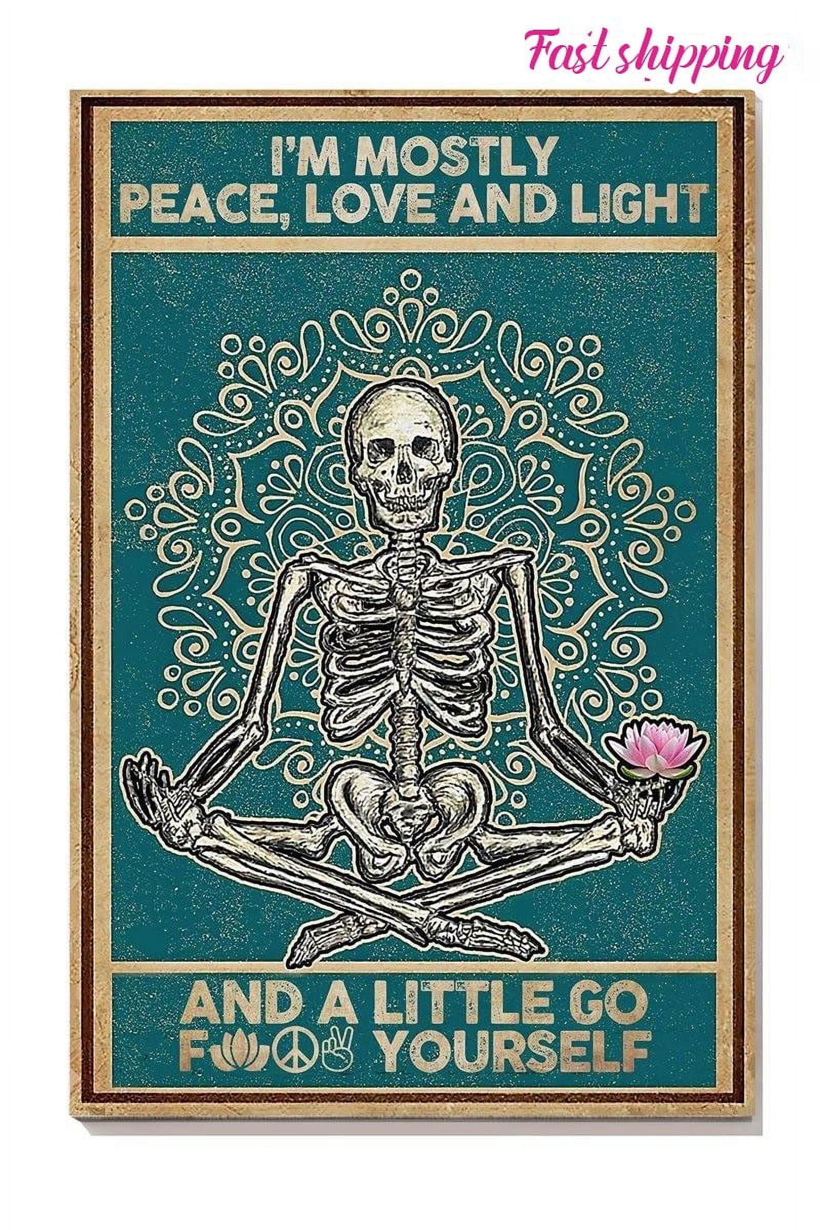 Skull Mandala Namaste Chakra For Yoga Room poster Wall Art Vertical 16 ...