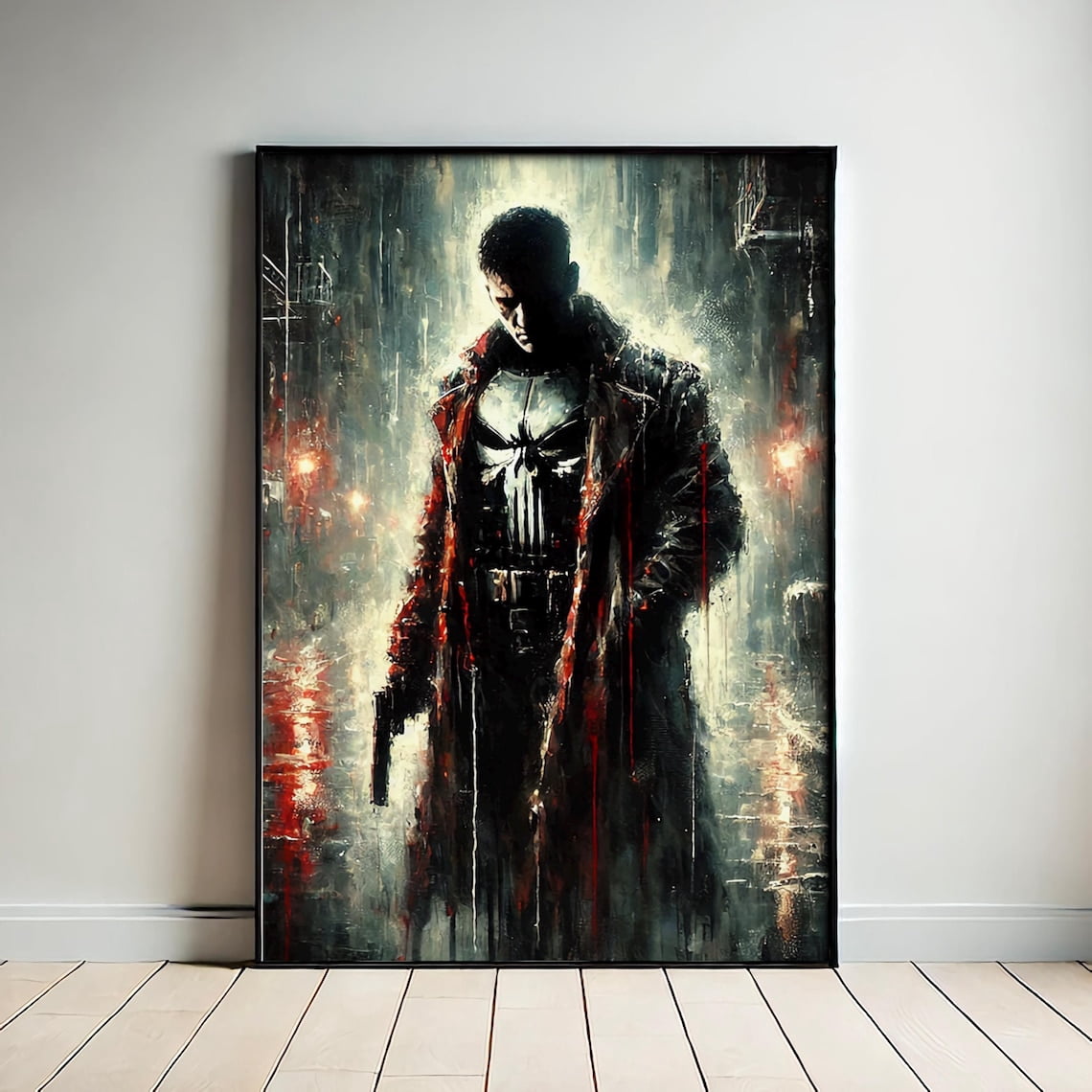 Skull Mask Vigilante Gritty Comic Style Poster, Unframed Size 8x12 ...