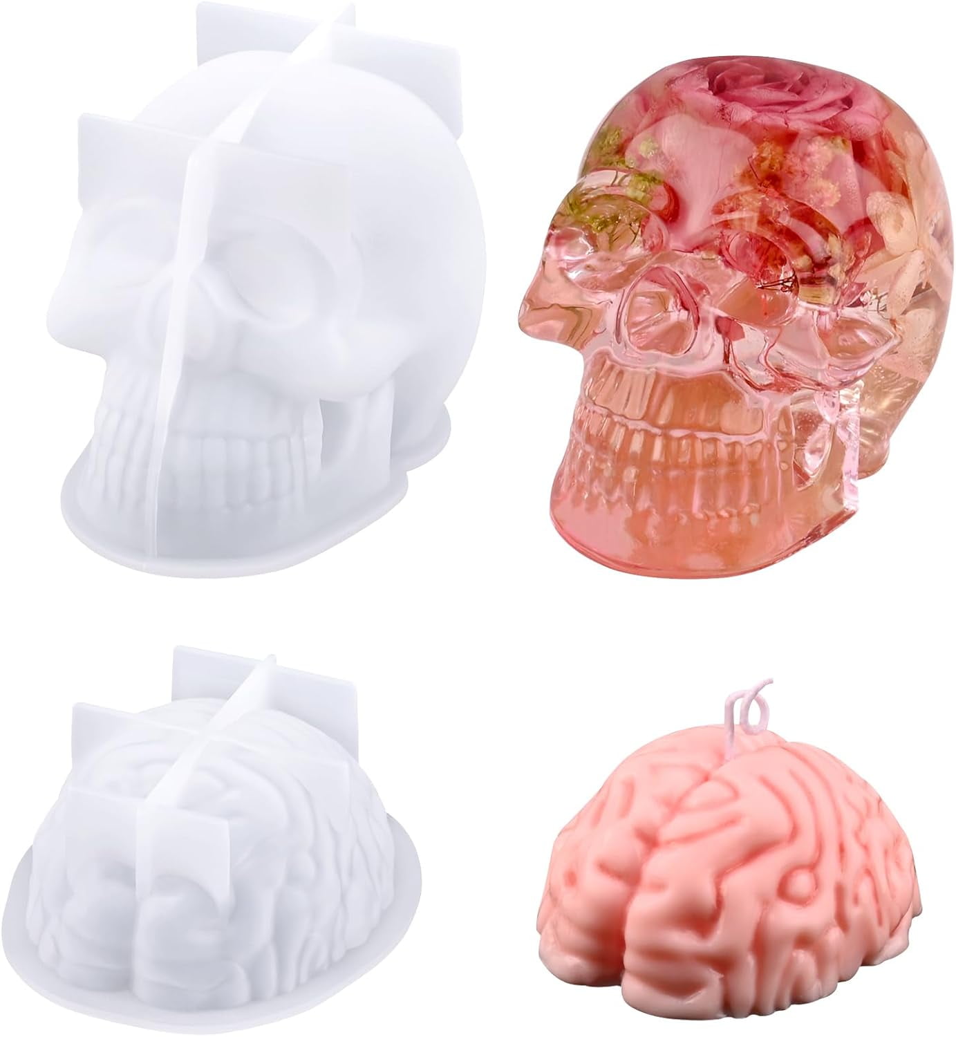 Skull Mold Brain Resin Mold, Brain and Skull Silicone Molds for Resin ...