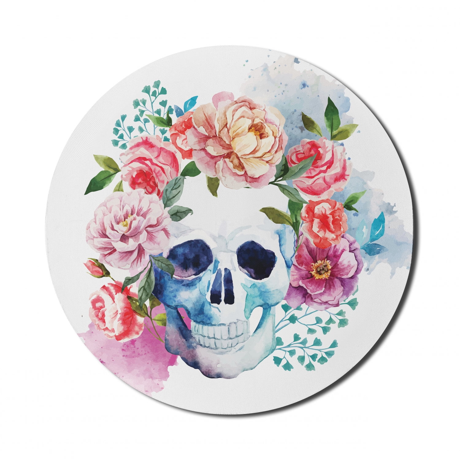 Skull Mouse Pad for Computers, Funny Colorful Floral Head Victorian ...