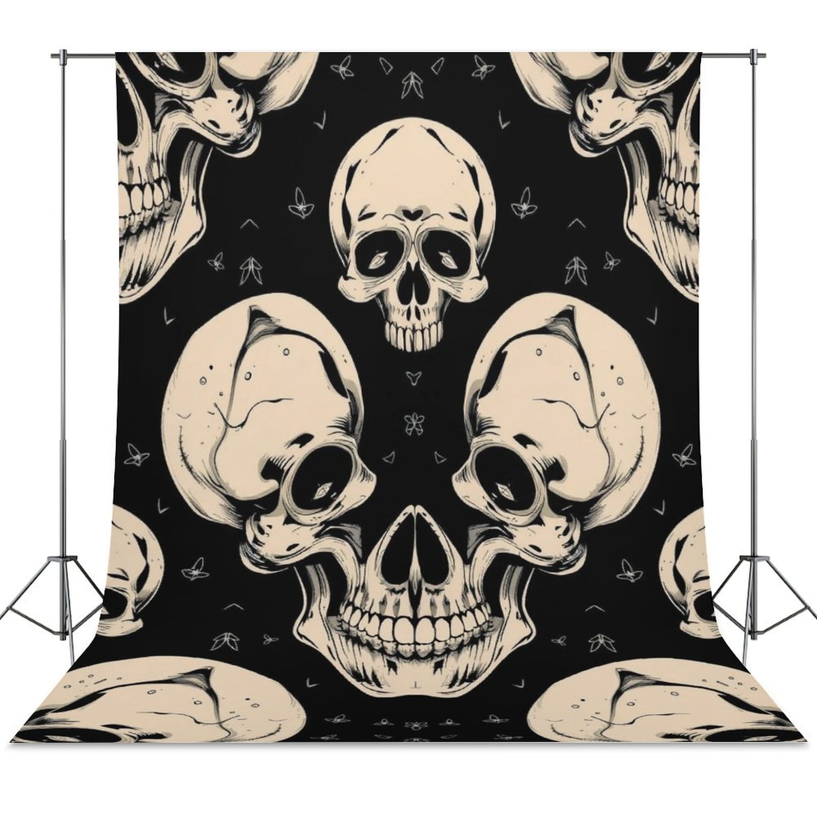 Skull Pattern Dark Background Photography Backdrops Adult Photostudio ...