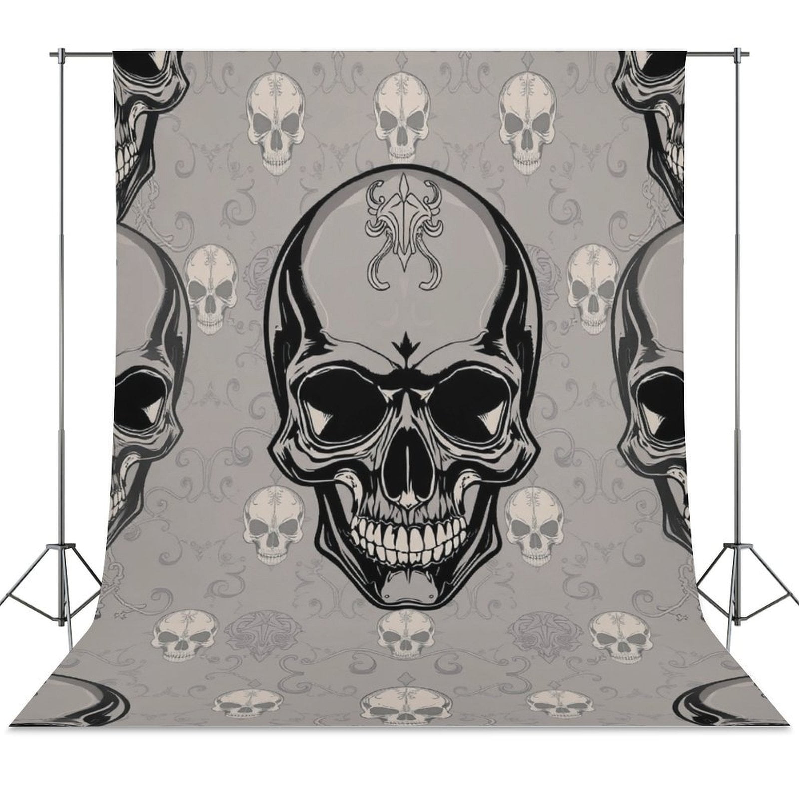 Skull Pattern Gothic Wallpaper Design Party Backdrop Birthday ...