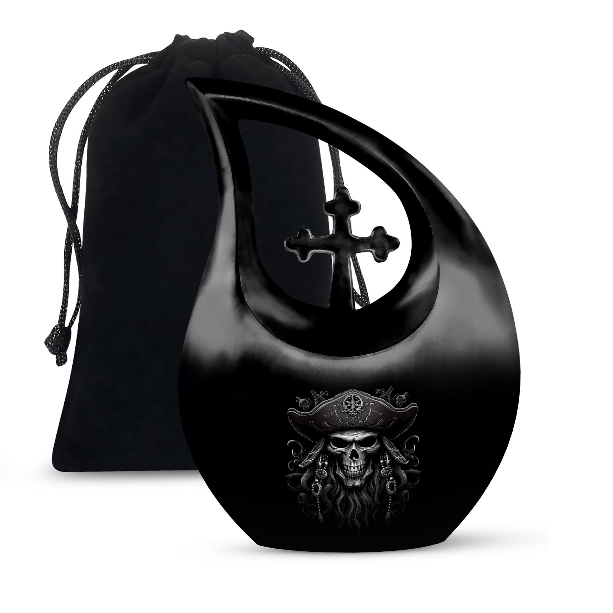 Skull Pirate Urn - Decorative Urn - Urn For Ashes Adult Male - Large ...