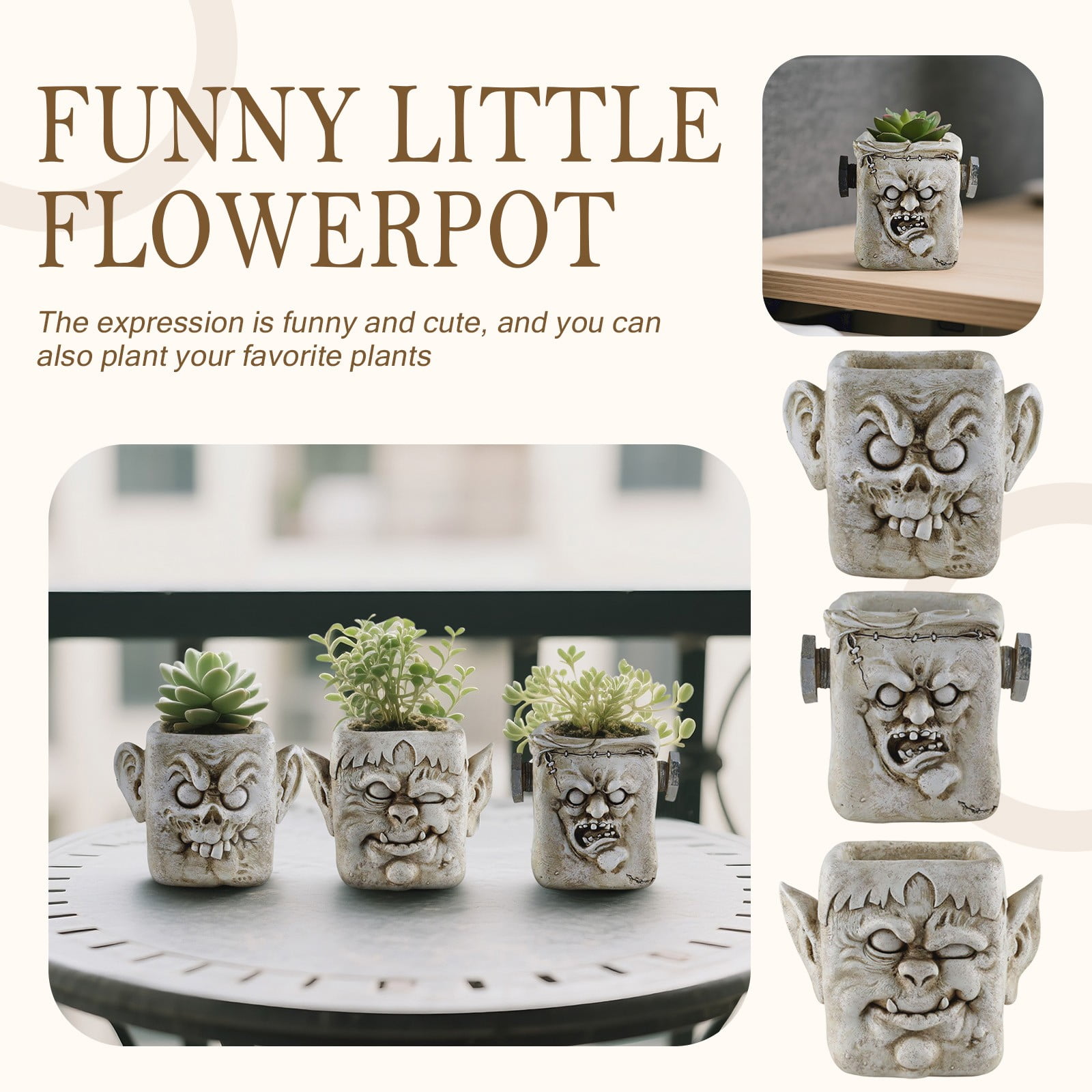 Skull Planter Pot, Skull Flower Pot, Candy Bowl, Halloween Skeleton ...