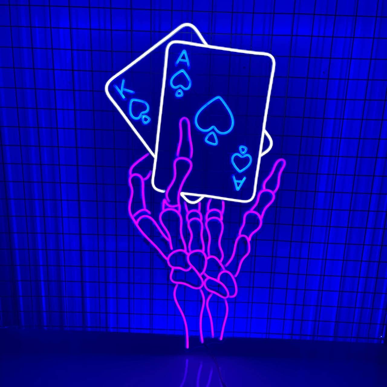 Skull Poker Neon Sign, Art Wall Decor - Walmart.com