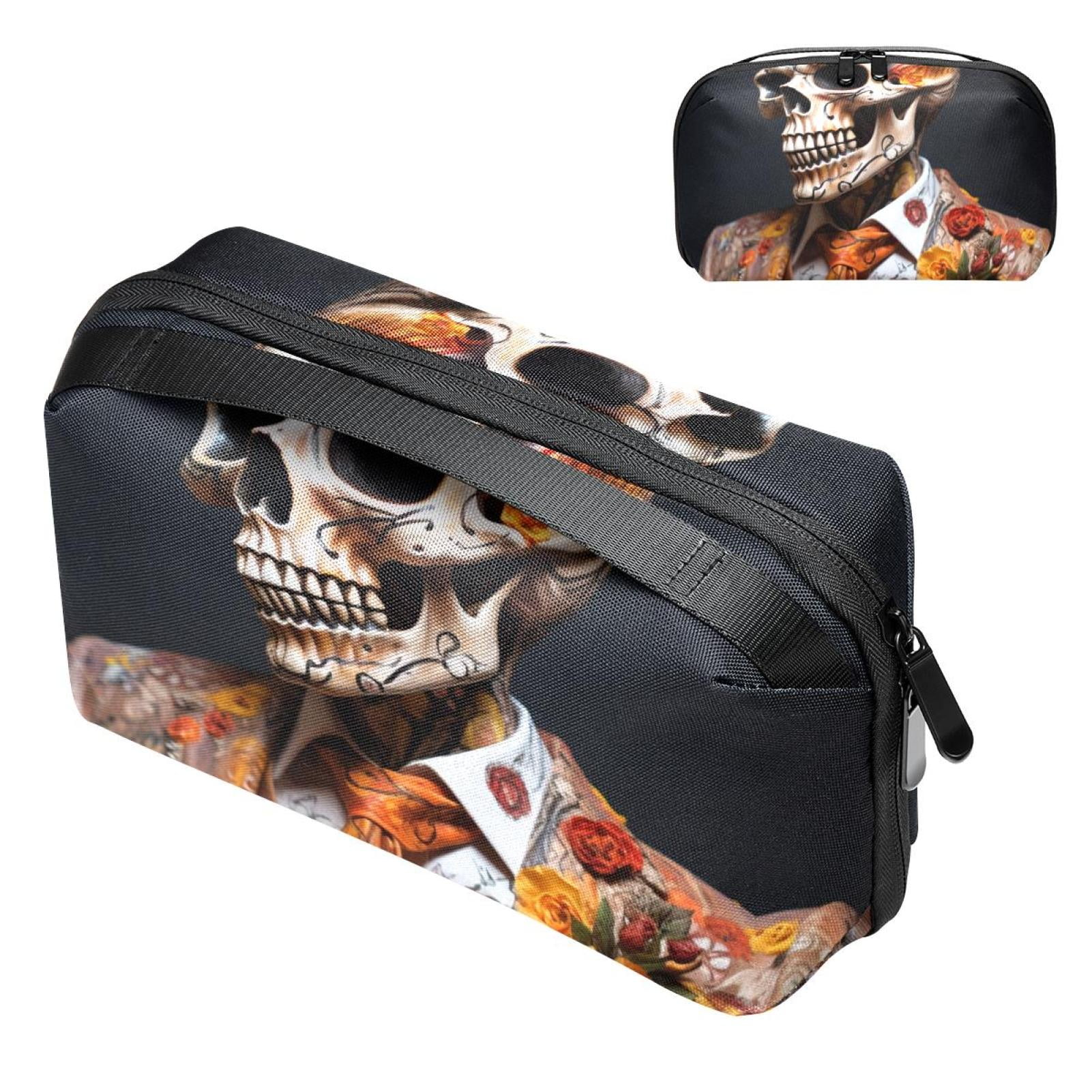 Skull Portable Oxford Cloth Charger Case with Waterproof Design - 5.9x9 ...