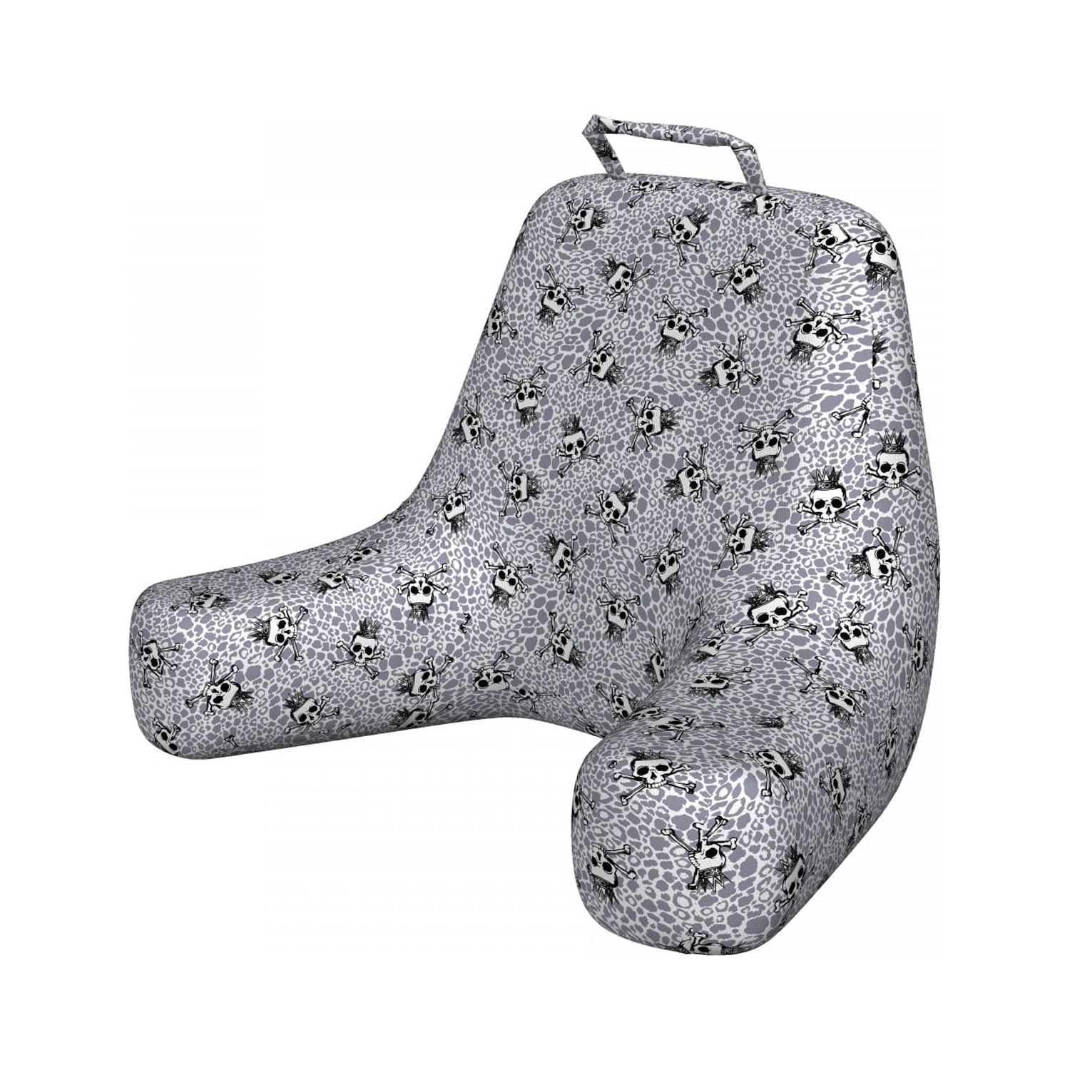 Skull Reading Pillow, Crowned Skull Crossbones Illustration Against ...