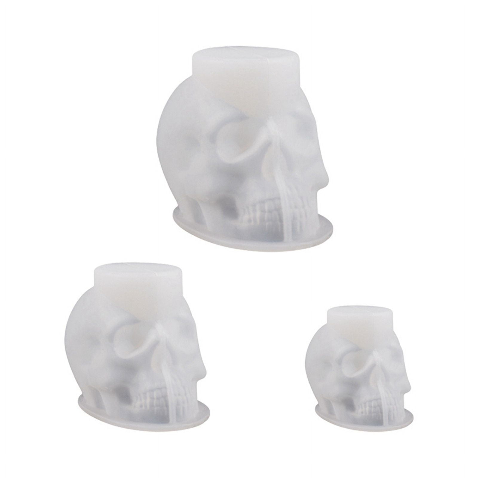 Skull Resin Mold,3Pcs 3D Skull Silicone Mold for Resin Skull Candle ...