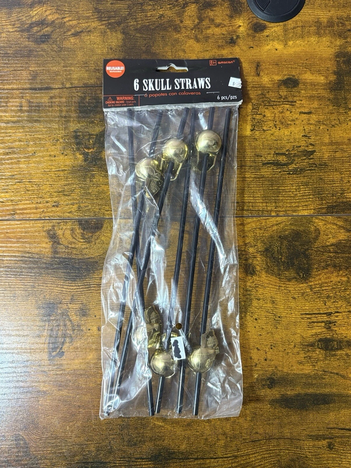 Skull Reusable Plastic Straws 6 Per Pack 11" Halloween Supplies ...