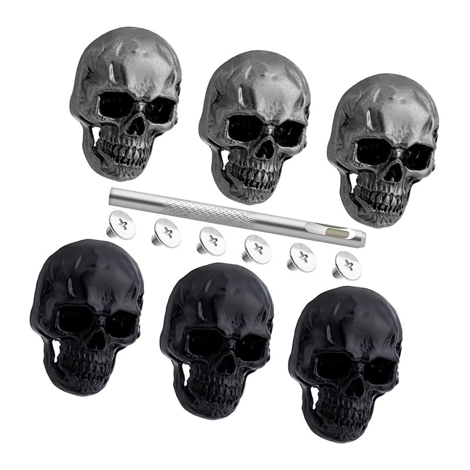 Skull Rivet Studs Stylish Skull Head Button Screws with Drilling Tool ...