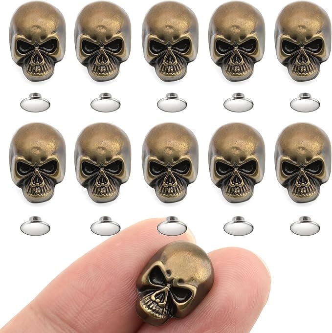Skull Rivets Metal Ghost Skull Rapid Rivet Decorative Stud Punk Buttons ...