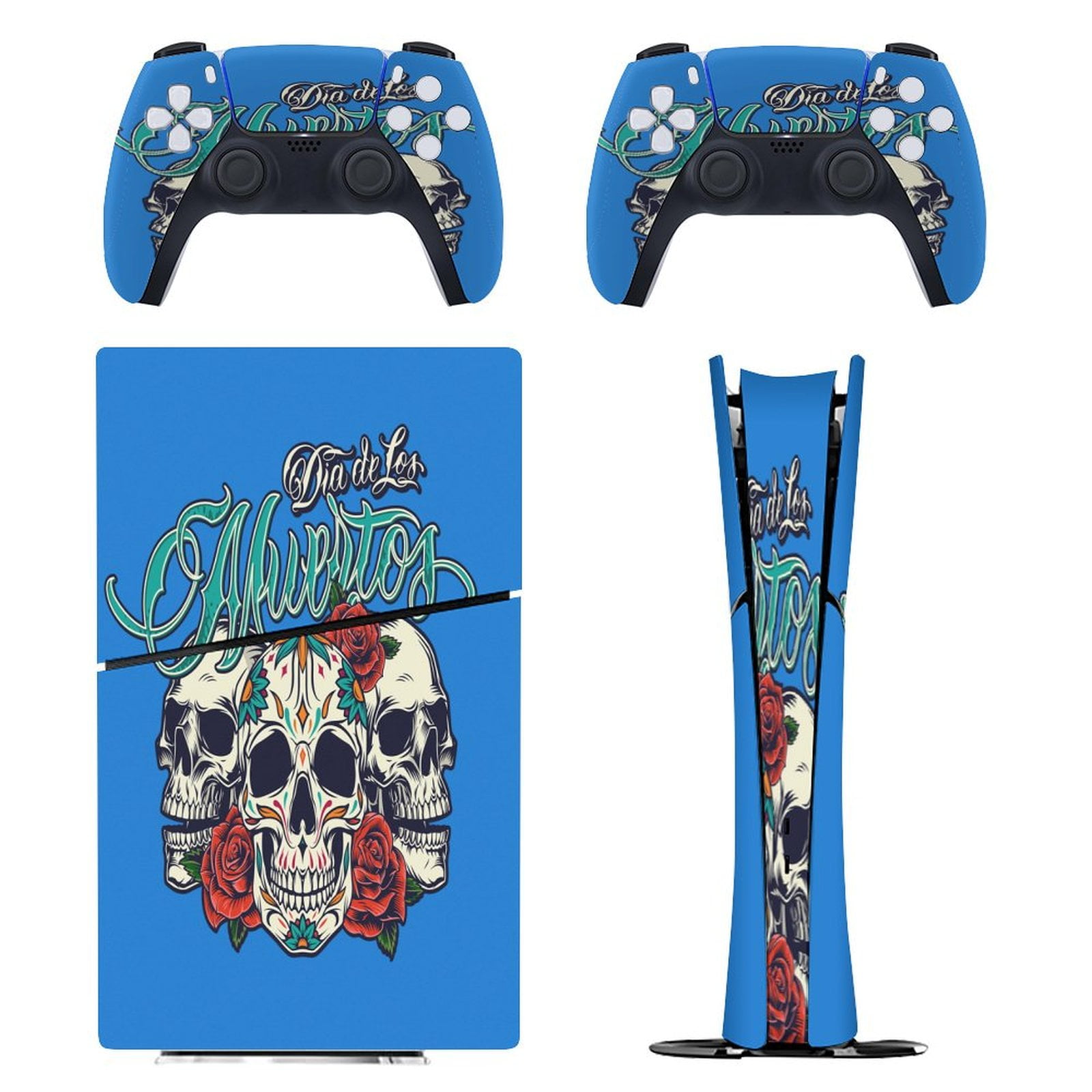 Skull Rose T-shirt PS5/PS5 Slim Digital Disc Skin Sticker For Console ...