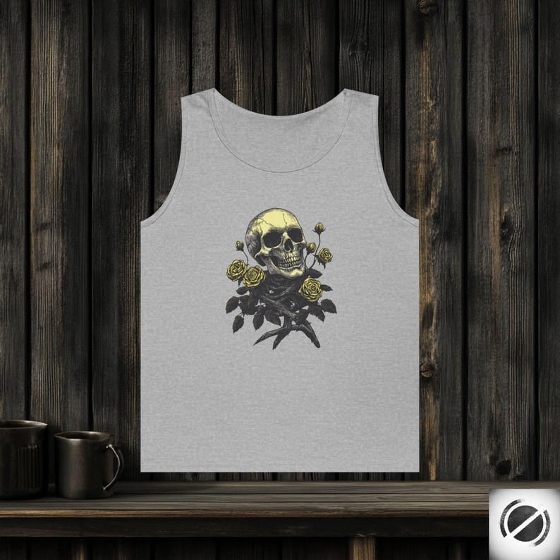 Skull & Rose Tank Top, Gothic Floral Skeleton Shirt, Alternative Grunge ...