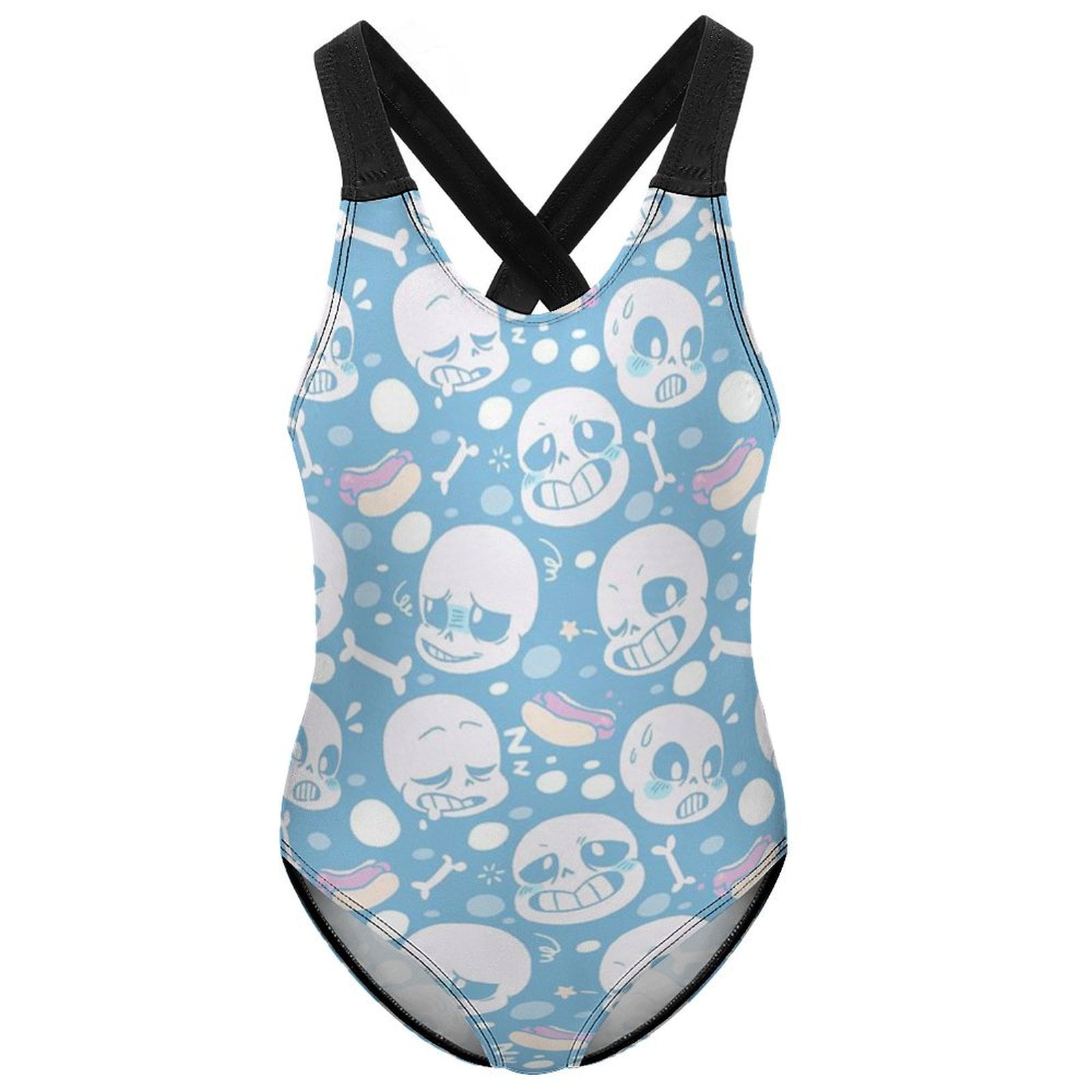 Skull Sans Undertale Children's One-piece Swimsuit Summer Girl's ...