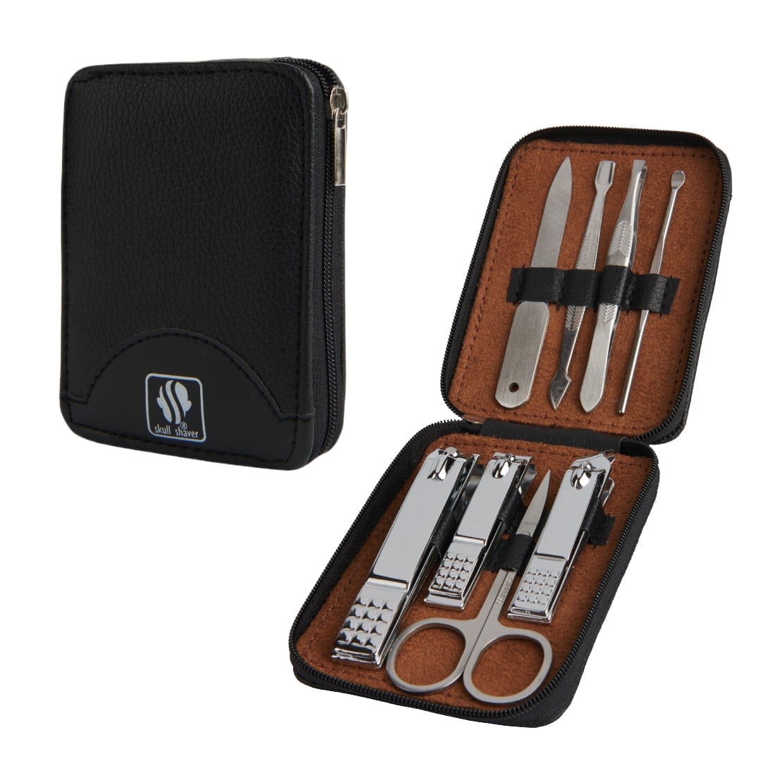 Skull Shaver Manicure Kit, Stainless Steel, 8-Piece with Clippers ...