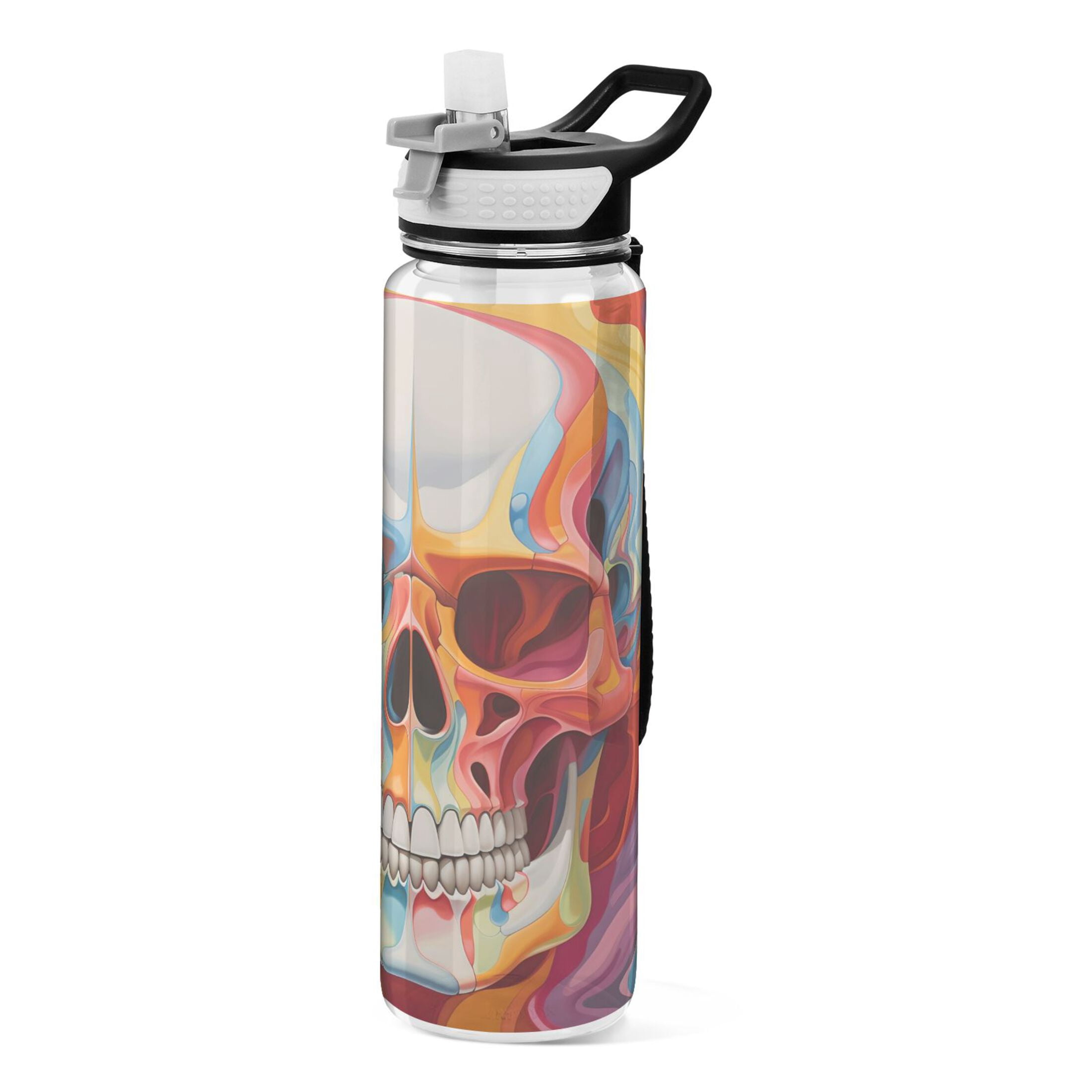 Skull Skeleton 32oz Water Bottles with Straw Tritan Leakproof Sports ...