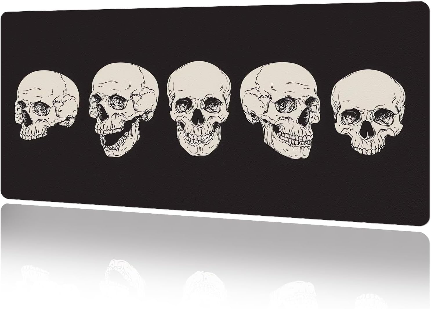 Skull Skeleton Desk Mat Cool Desk Pad Mouse Pad Large Black Gaming ...