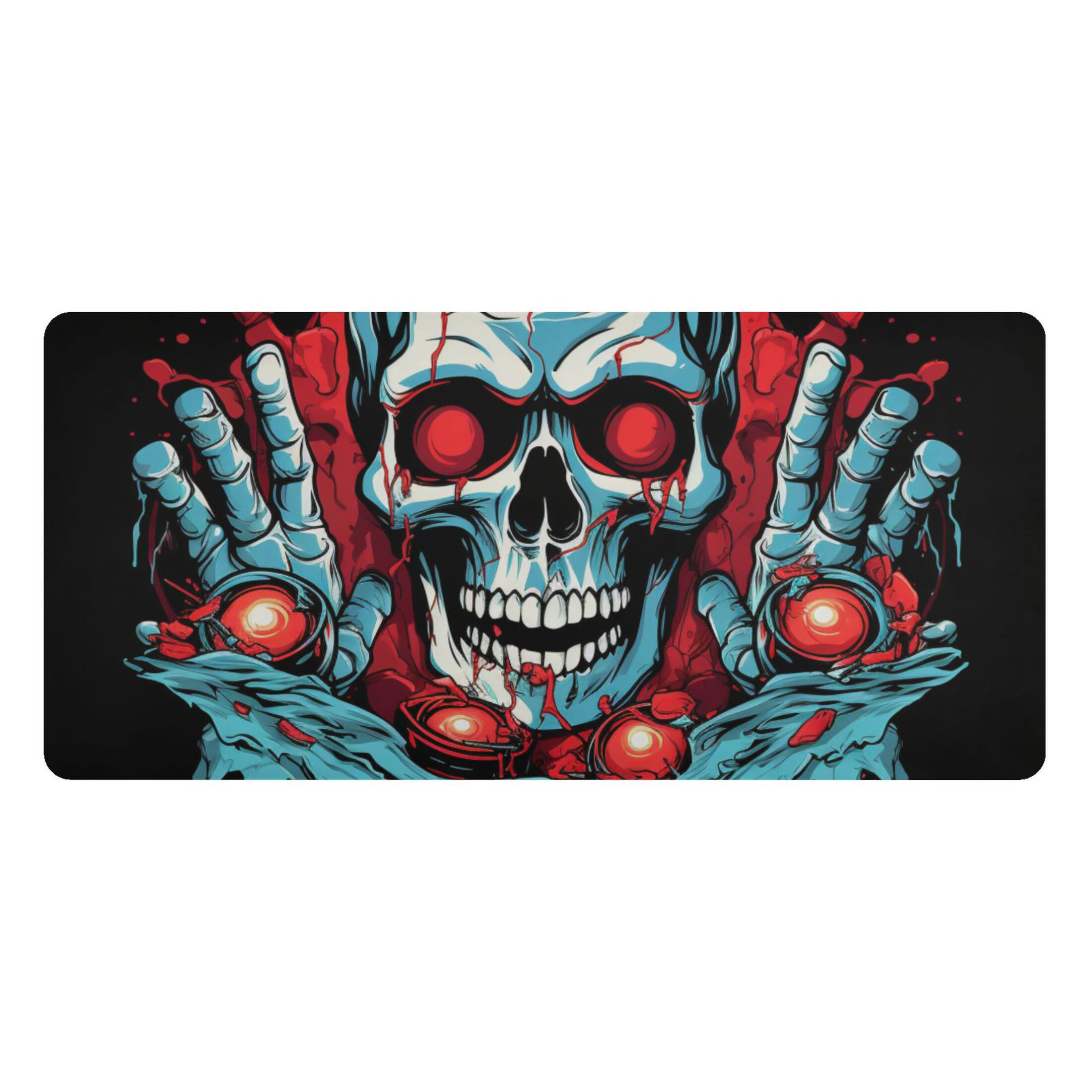 Skull Skeleton Desk Mats Large Mouse Pad Long Keyboard Computer Rubber ...