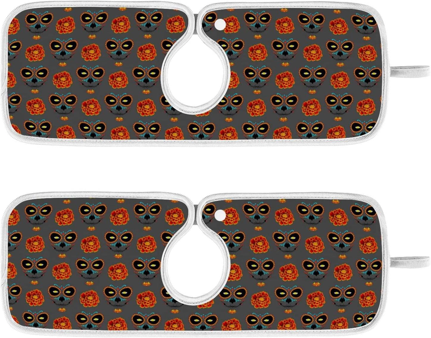 Skull Skeleton Flower Sink Splash Guard for Faucet 2 Packs Faucet ...