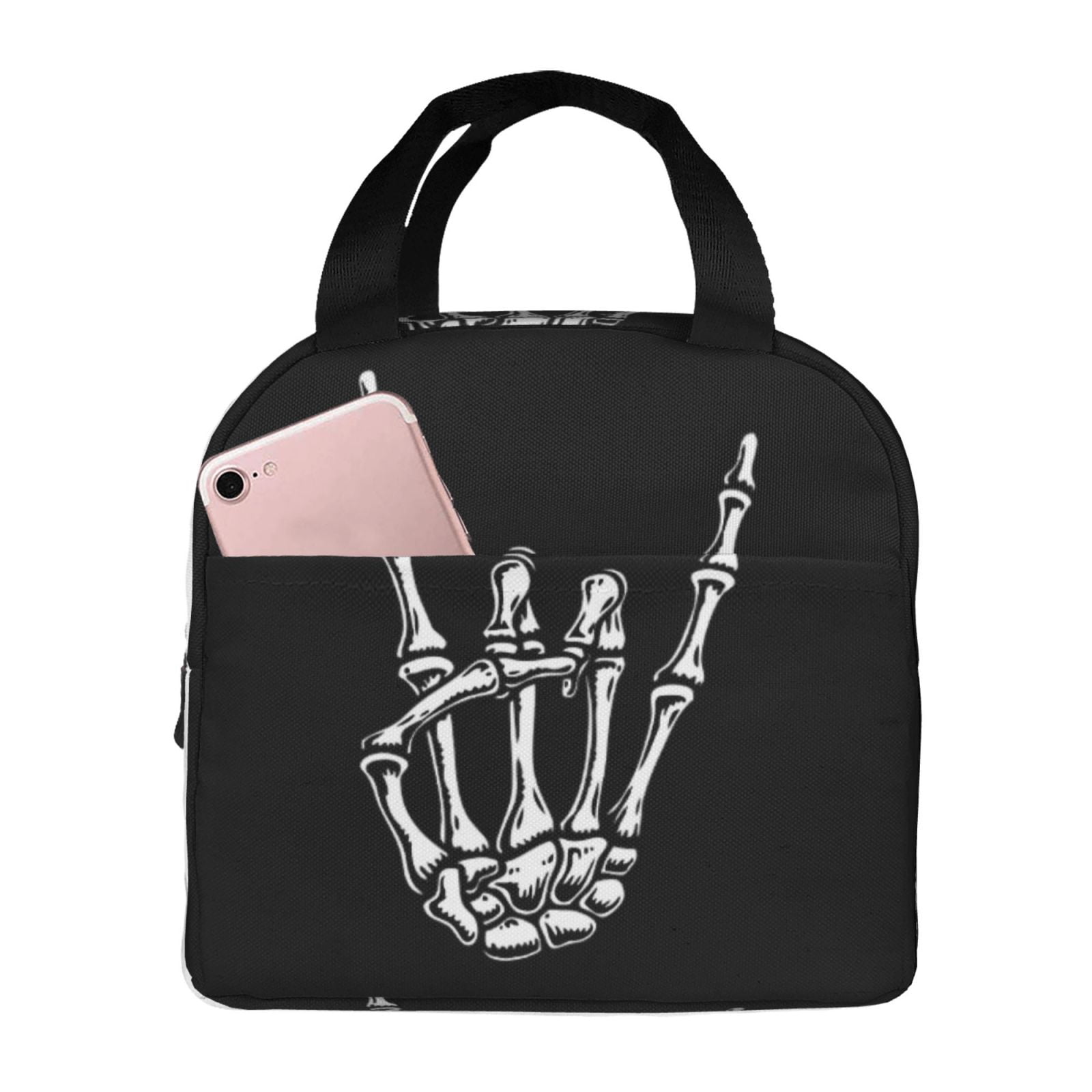 Skull Skeleton Hand Lunch Bag Lunch Box For Women Men Reusable ...