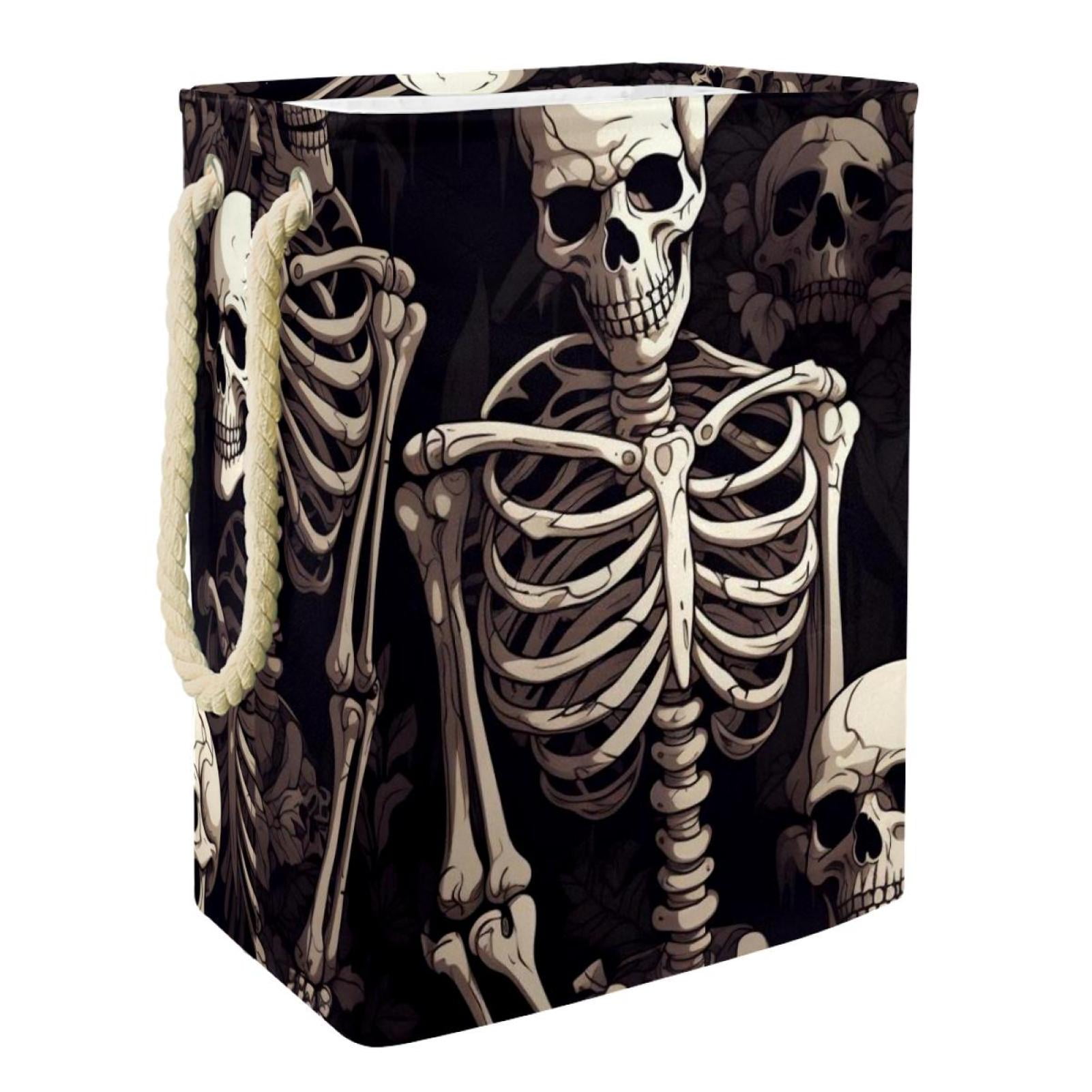Skull Skeleton Laundry Hamper, Collapsible Laundry Baskets Firm Washing ...