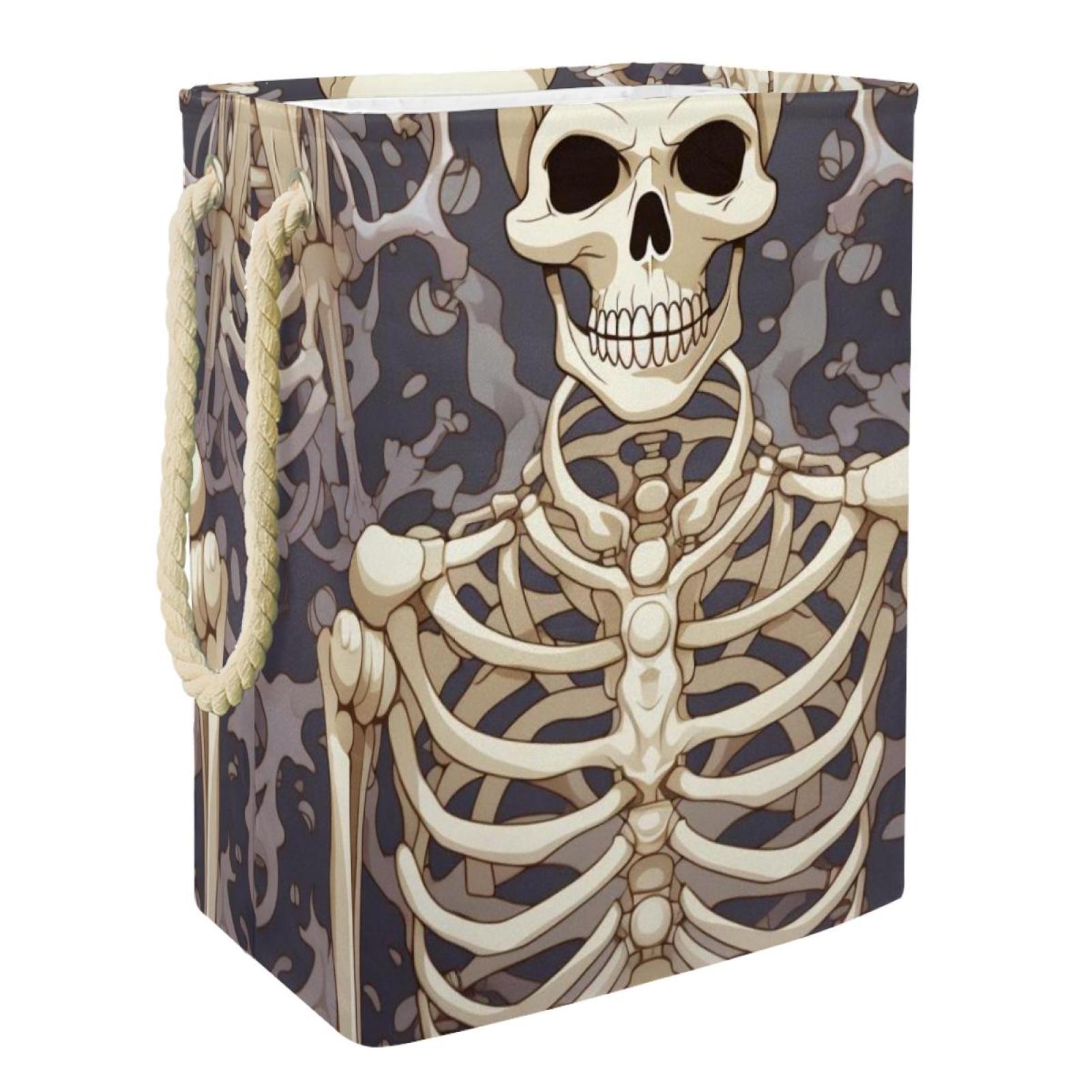 Skull Skeleton Laundry Hamper, Collapsible Laundry Baskets Firm Washing ...