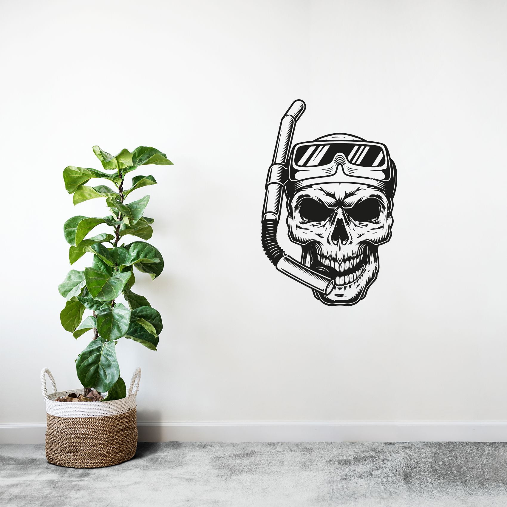 Skull Snorkeling Snorkel Silhouette Diving Swimming Underwater Vinyl ...