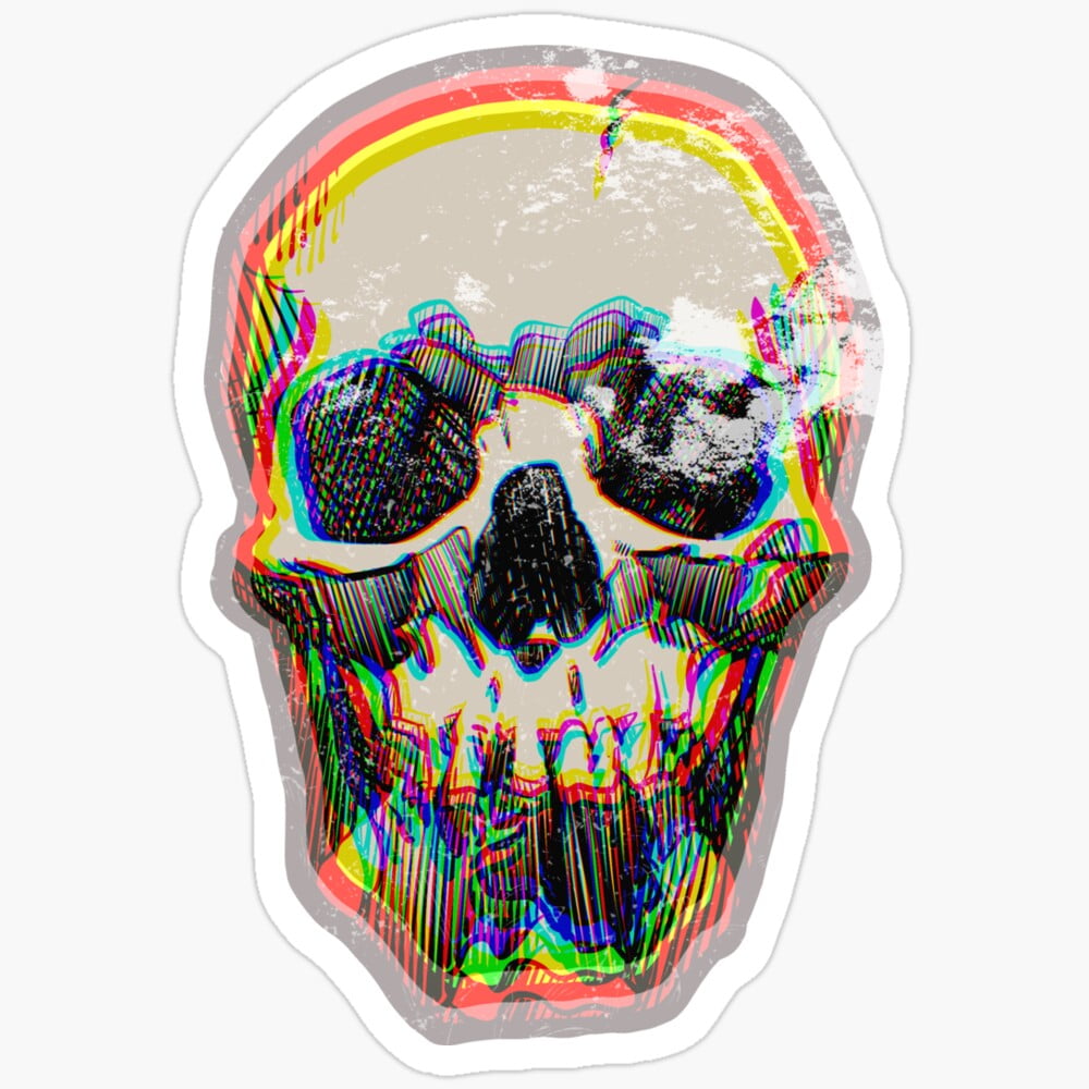 Skull Split Stickerphone Decal Water Bottle Stickers, Vinyl Stickers ...
