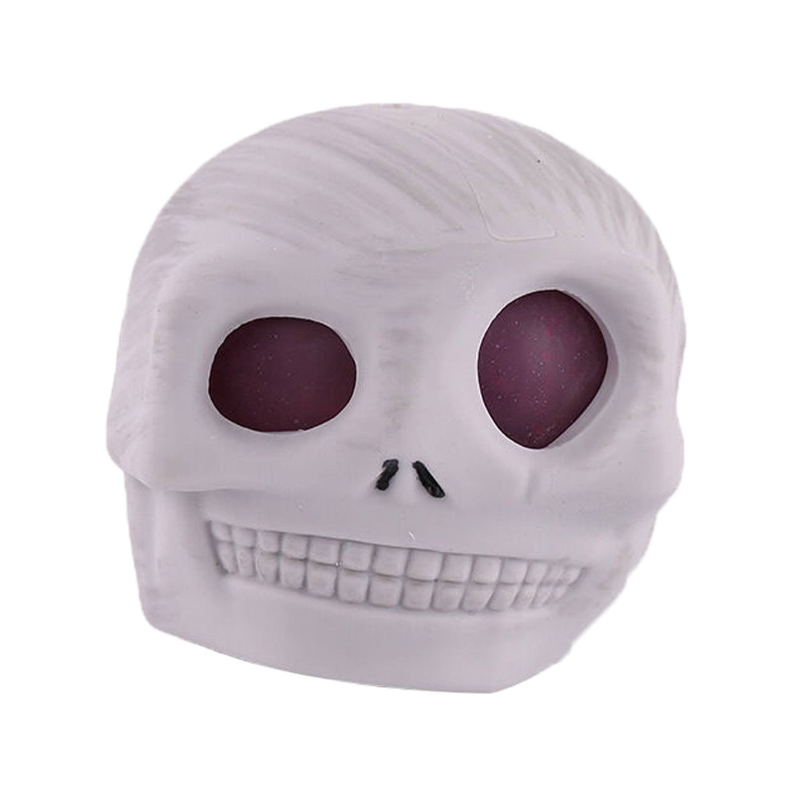 Skull Squeeze Toy White Gray with Blood and Maggots, Halloween Skeleton ...