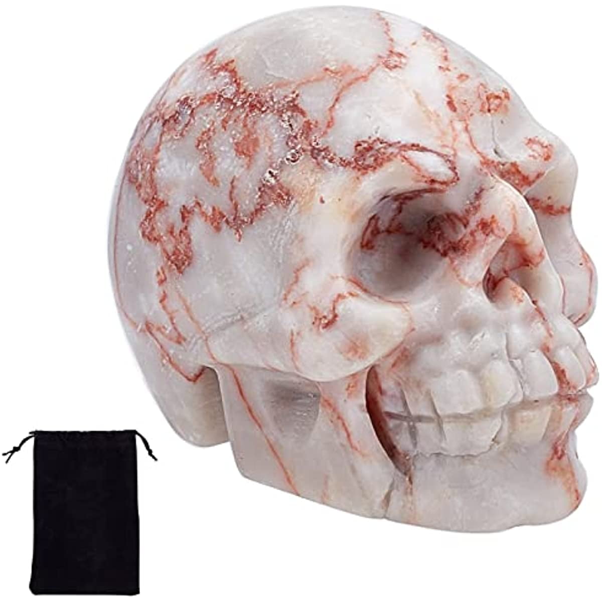 Skull Statue Crystal Stone Figurines Decor Human Skeleton Sculpture ...