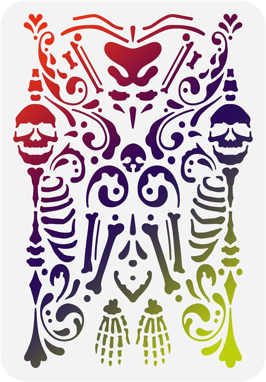 Skull Stencil Template 8.3x11.7 inch Skeleton Stencil Template Plastic ...