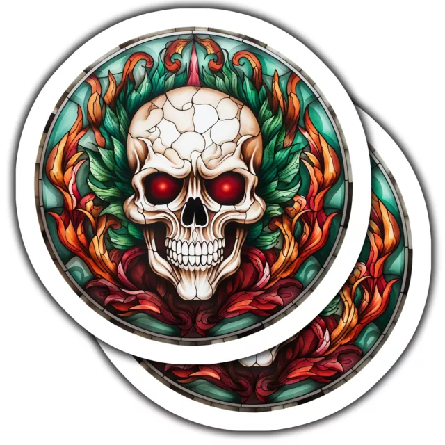 Skull Stickers Decorative Skull Decals, Stained Glass Style Skullkindle ...