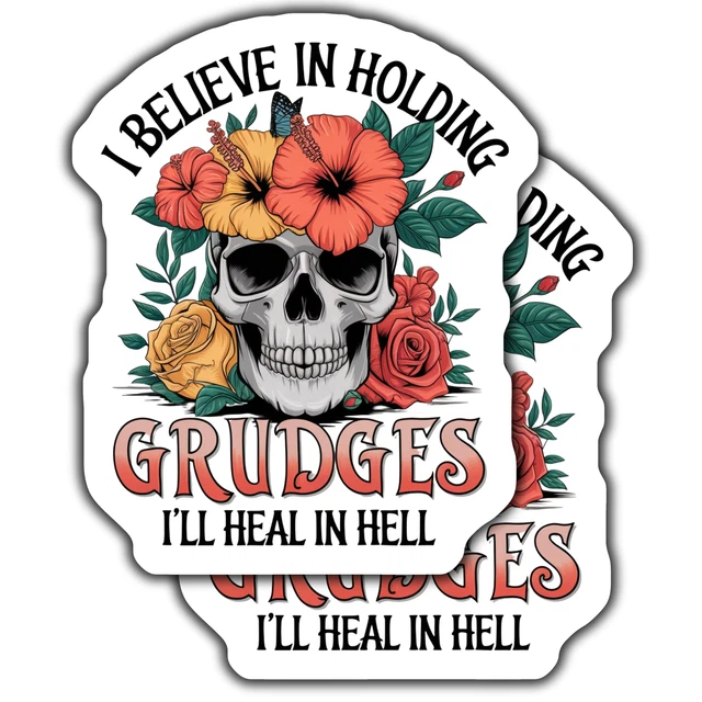 Skull Stickers Goth Skull Floral Design Sticker Set Skull Dekindle ...