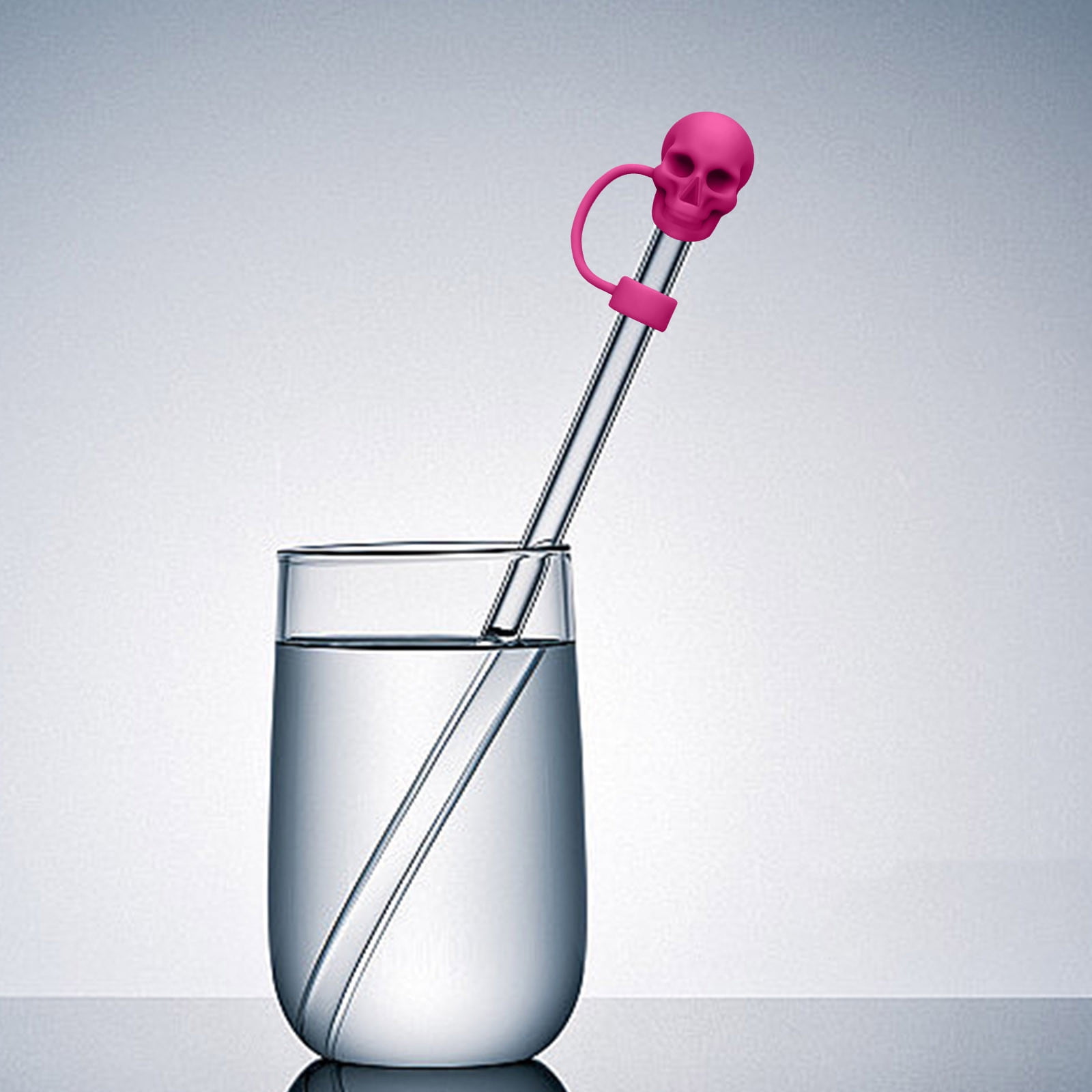 Skull Straw Cover Cap for Cup, Silicones Skull Straw Topper, Skull ...