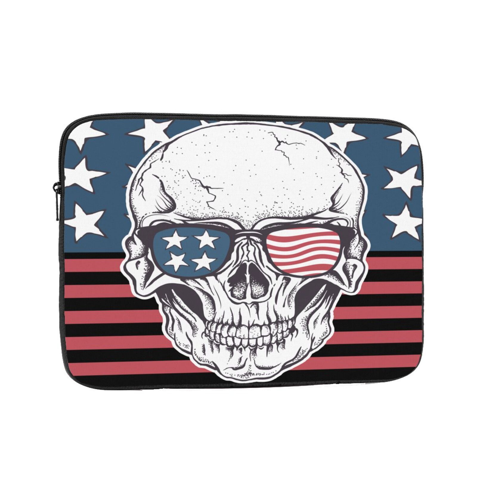 Skull Sunglasses On USA Flag 17 inch Portable Laptop Sleeve Compatible ...