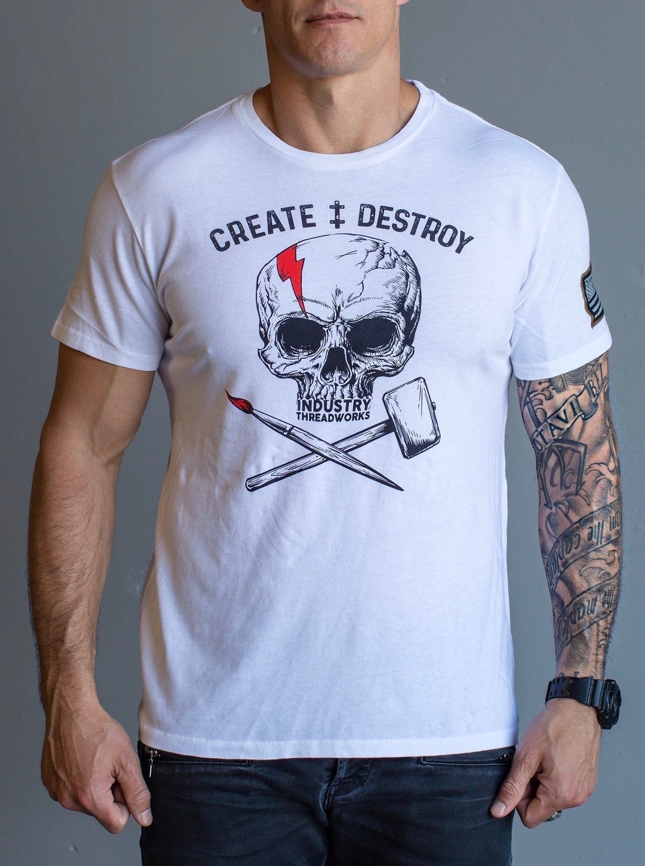 Industry Threadworks Men's Skull Teeth T-Shirt, Ivory - Walmart.com