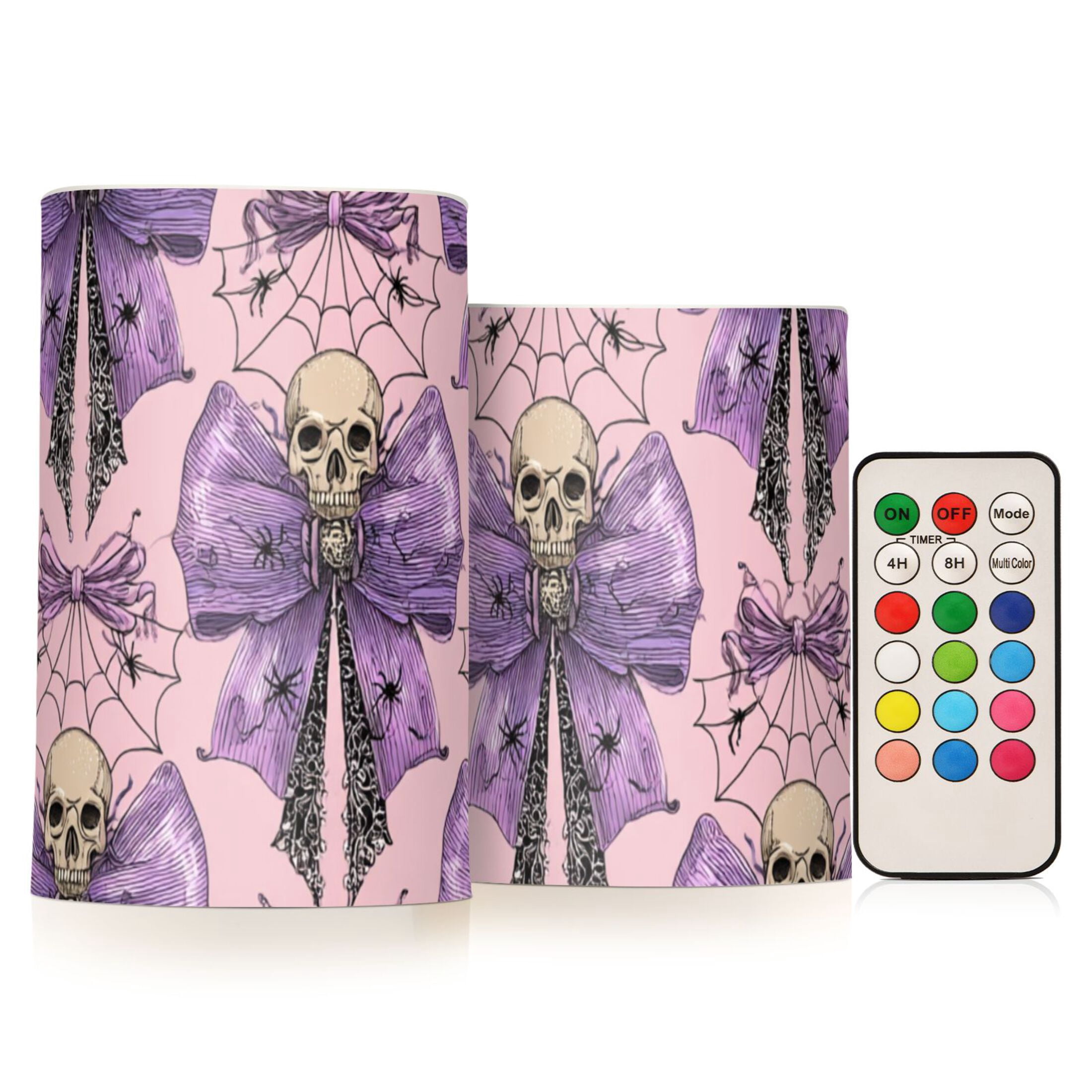 Skull Tie on Bows Araneid Nets Halloween Flickering Flameless Candles ...