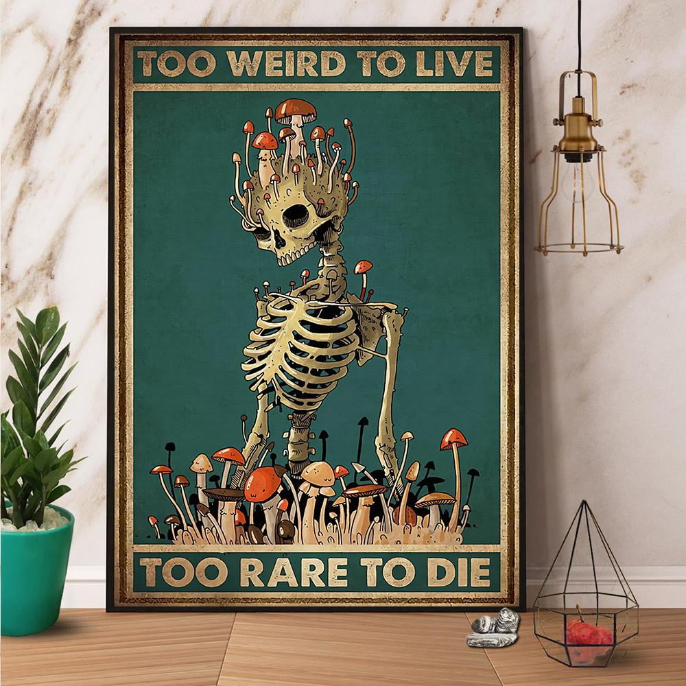 Skull Too Weird To Live Too Rare To Die Vintage Paper Poster No Frame ...