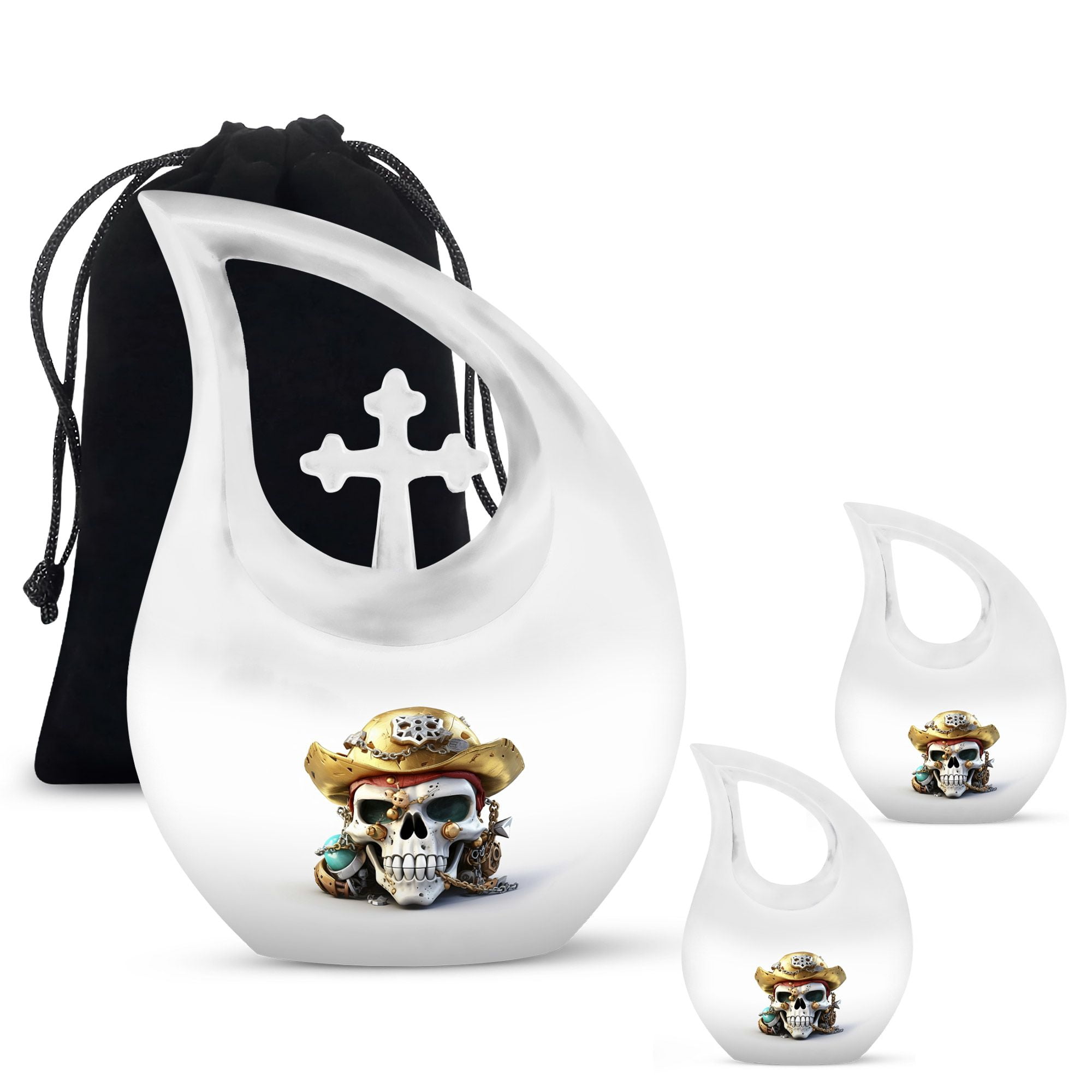 Skull Urn - Memorial Urns For Human Ashes - Urns For Ashes Adult Female ...