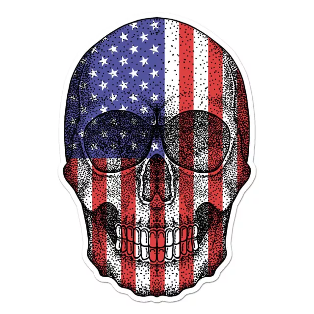 Skull Usa Flag Sticker Phone Decal Water Bottle Stickers Car Decals ...